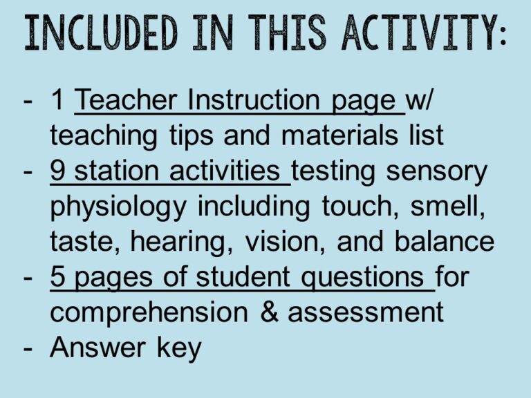 Five Senses Lab Activity - Suburban Science