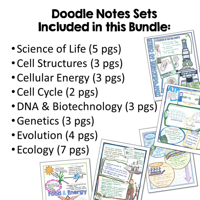Biology Doodle Notes Bundle - Suburban Science